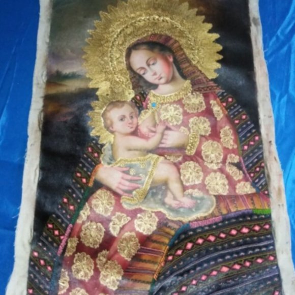 Art | Handmade Peruvian Painting In Oil On Canvas Virgen De La Leche ...